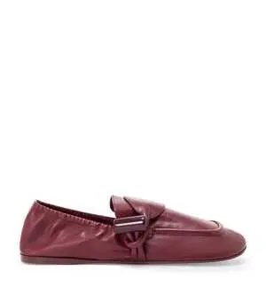 Loewe Leather Toggle Loafers - Red