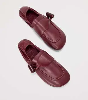 Loewe Leather Toggle Loafers - Red