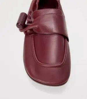 Loewe Leather Toggle Loafers - Red