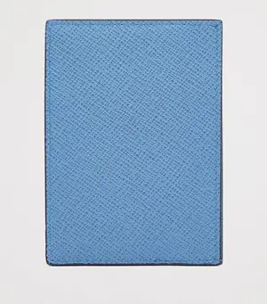 Smythson Panama Leather Compact Card Holder - Blue