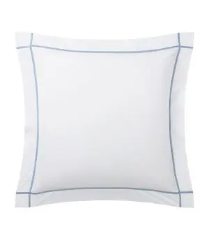 YVES DELORME Pima Cotton Athena Square Oxford Pillowcase - Blue