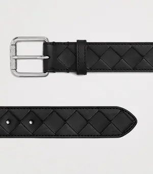 Bottega Veneta Intrecciato Leather Stamp Belt
