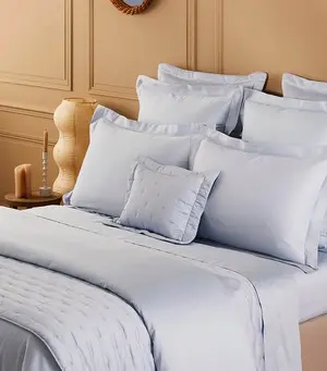 YVES DELORME Triomphe Celeste Double Flat Sheet - Blue