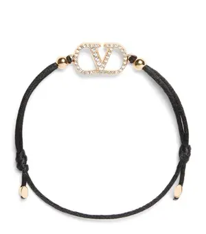 Valentino Garavani Crystal Vlogo Signature Bracelet - Black