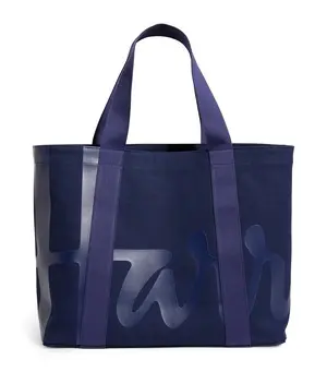 Harrods Cotton Logo Tote Bag - Navy