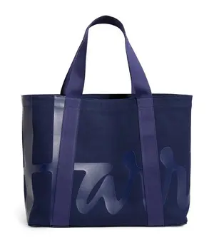 Harrods Cotton Logo Tote Bag - Navy
