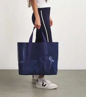 Harrods Large Cotton Logo Tote - Navy