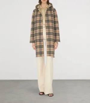 Burberry Wool Reversible Hooded Wrap Coat