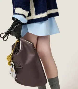 Miu Miu Leather Ivy Tote Bag - Brown