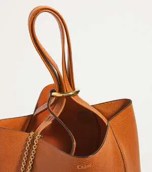 Chloé Medium Calfskin Spin Tote Bag - Brown
