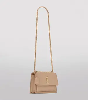 Saint Laurent Medium Sunset Shoulder Bag - Beige