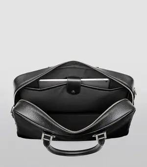 ASPINAL OF LONDON Saffiano Leather Mount Street Briefcase - Black