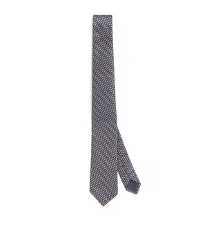 Giorgio Armani Silk Geometric Jacquard Neck Tie - Blue