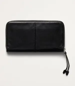Prada Leather Zip-around Wallet - Black