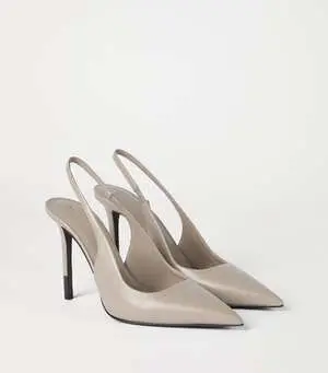 Brunello Cucinelli Leather Slingback Pumps With Monili Detail