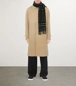 Burberry Cashmere Check Scarf - Grey