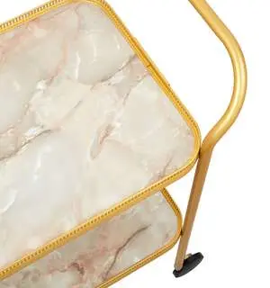 KAYMET Marble Two-tiered Trolley - Brown