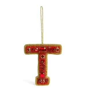 Tinker Tailor Embellished 't' Tree Decoration - Red