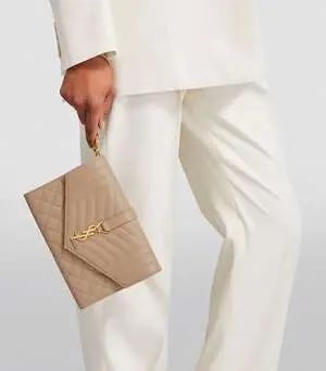 Saint Laurent Quilted Leather Pouch