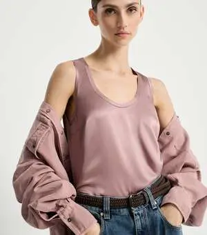 Brunello Cucinelli Stretch-silk Sleeveless Top