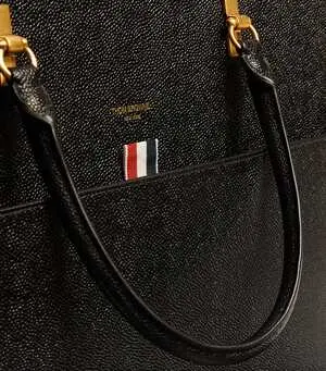Thom Browne Large Leather Tote Bag