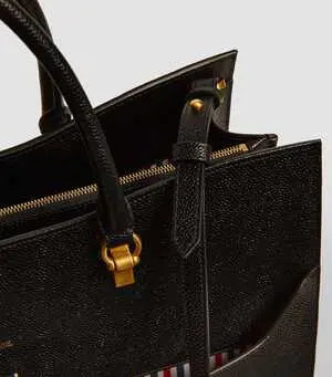 Thom Browne Large Leather Tote Bag