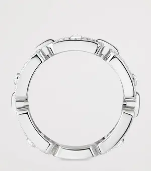 Messika Move Link White Gold And Diamond Ring - Silver