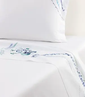 YVES DELORME COUTURE Pima Cotton Abysses Flat Sheet