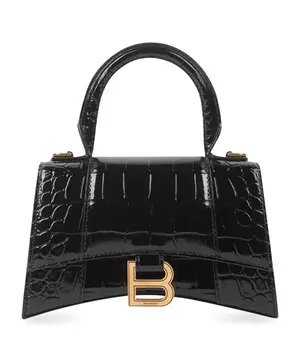 Balenciaga Hourglass Xs Top Handle Bag - Black
