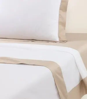 Ralph Lauren Cotton Langdon Coastal Super King Flat Sheet - Neutral