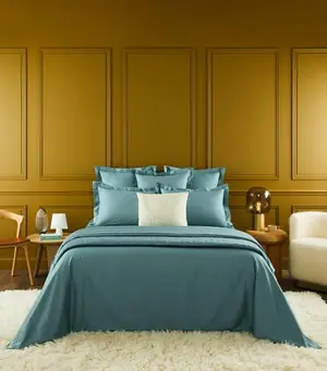 YVES DELORME Triomphe Super King Fitted Sheet - Green