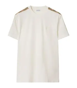 Burberry Check-trim T-shirt - Ivory