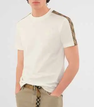 Burberry Check-trim T-shirt - Ivory