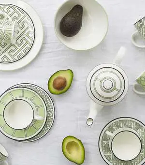 O.W.LONDON Maze Tea Plate - Green