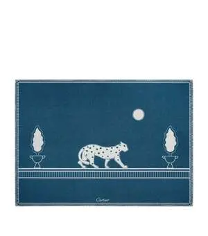 Cartier Merino Wool-cashmere Panthère De Blanket - Blue