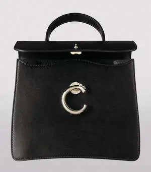 Cartier Leather Panthère De Top-handle Bag - Black
