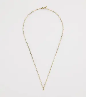 PERSEE 18kt Yellow And Diamond Paperclip Chain Necklace