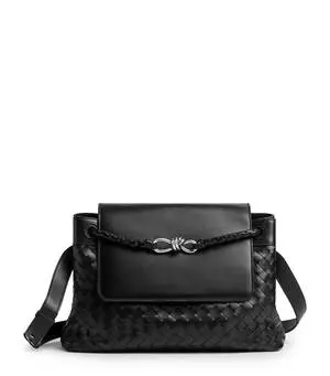Bottega Veneta Bottega Veneta Medium Calfskin Andiamo Messenger Bag Grey