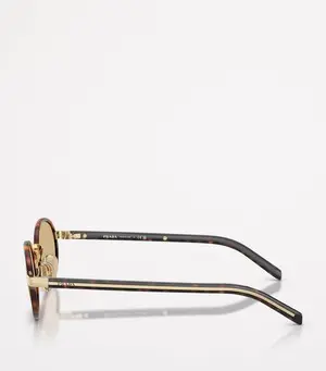 Prada Oval Sunglasses With Tortoiseshell Effect - Brown