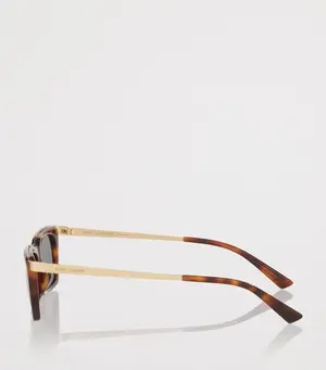 Saint Laurent Tortoiseshell Rectangle Full Rim Sunglasses