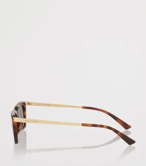 Saint Laurent Tortoiseshell Rectangle Full Rim Sunglasses