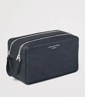 ASPINAL OF LONDON Leather Toiletry Bag - Navy