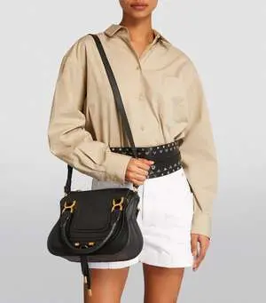 Chloé Small Leather Marcie Top-handle Bag - Black