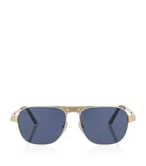 Cartier Rectangular Aviator Sunglasses - Silver