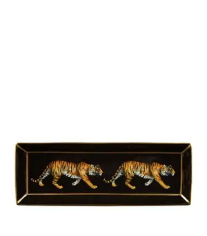 Halcyon Days Rectangular Tiger Tray - Black