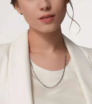Cartier Santos De Chain Necklace In White Gold