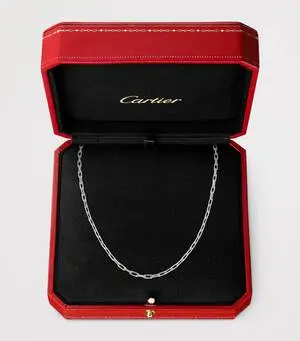 Cartier Santos De Chain Necklace In White Gold