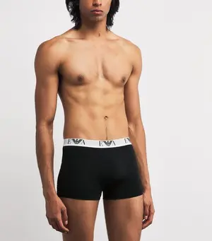 Emporio Armani Stretch-cotton Logo Trunks