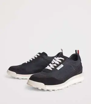 Thom Browne Denim And Suede Sneakers