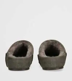 UGG Leather Embossed Elea Slippers - Grey